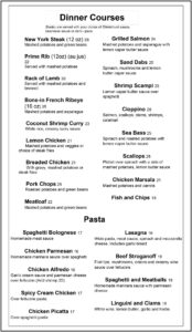 Menu – Seaside Bistro
